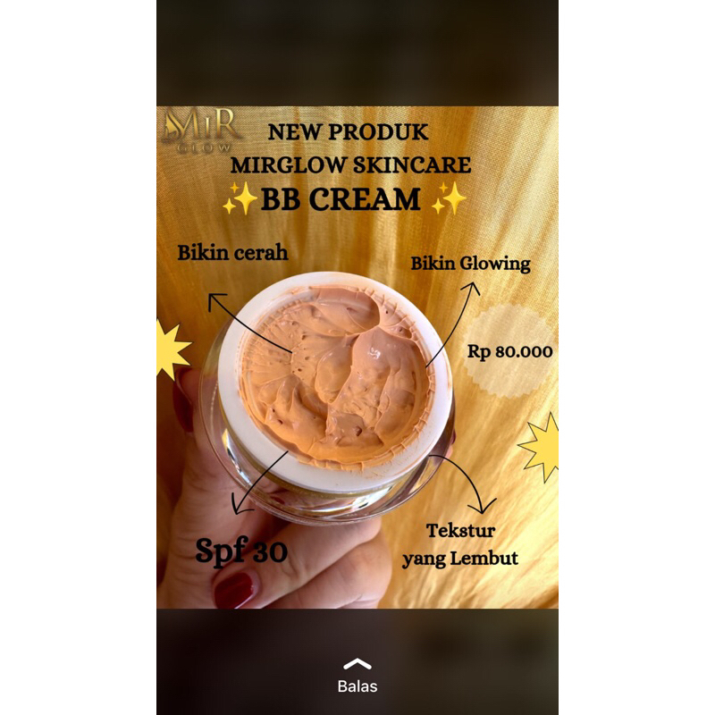 Jual BB krim By MIRGLOW menutupi nota hitam kulit belang dan meratakan ...