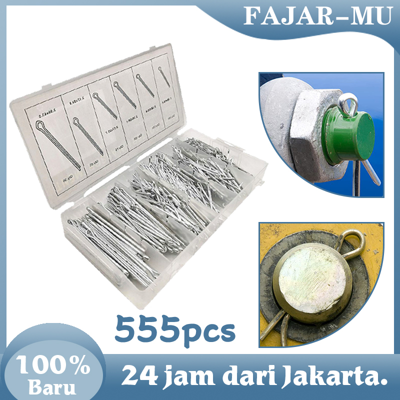 Jual 555 Pcs Cotter Pin Set Split Pin Assortment Split Pin Cotter Spi ...