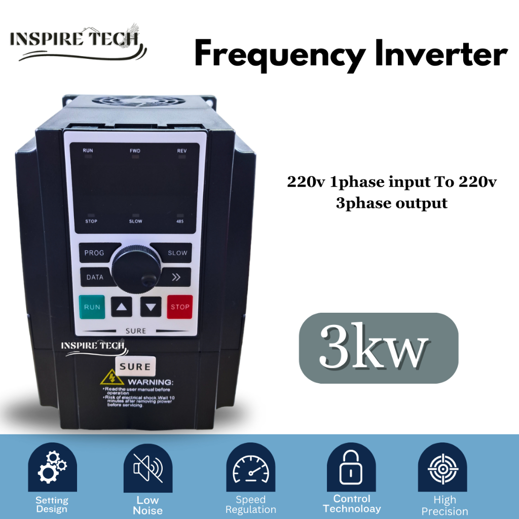 Jual Inverter 3.0KW 220V single past input To 220v 3phase output Speed Controller Variabel SURE ...