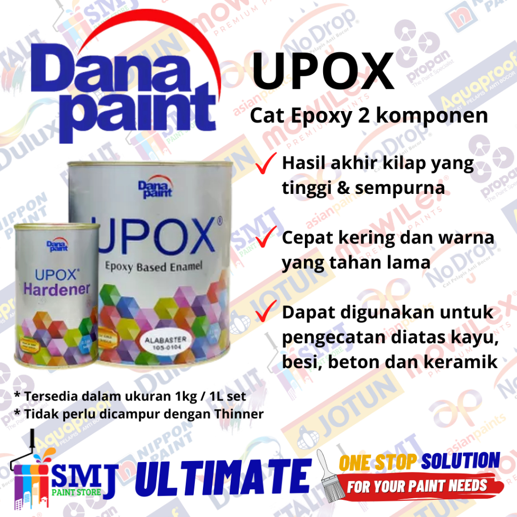 Jual Cat Epoxy Lantai 2 komponen DANA PAINT UPOX 1kg / 1L | Shopee ...