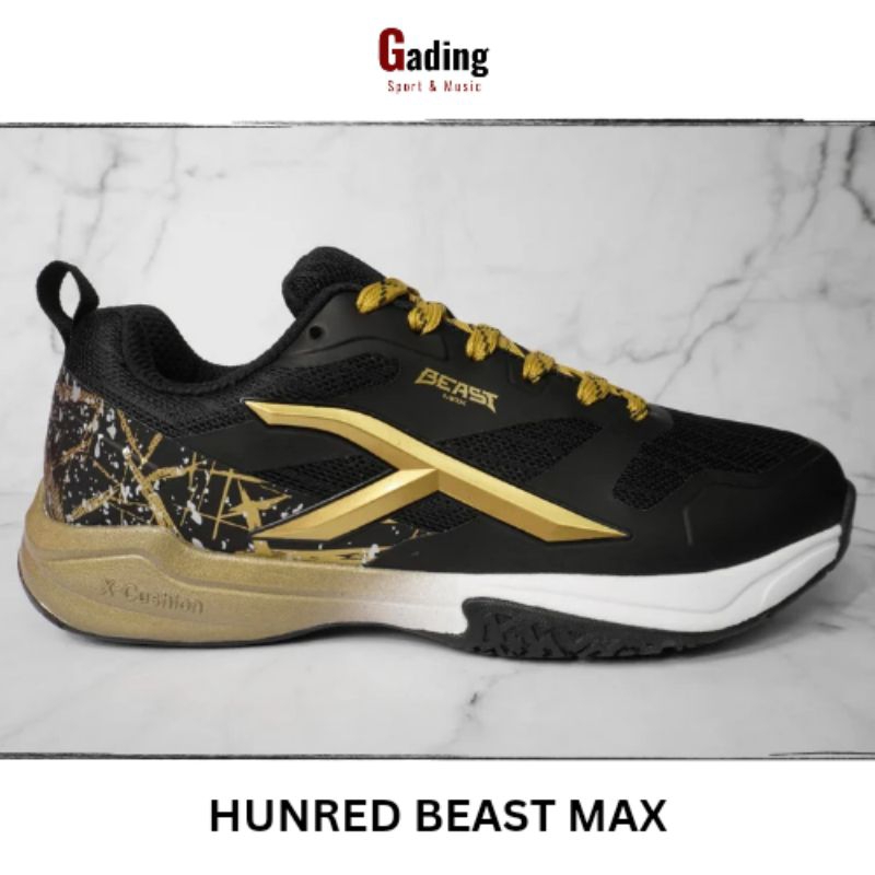 Jual Sepatu Olahraga Badminton Hundred Beast Max HBFS-2M098-1 Black ...