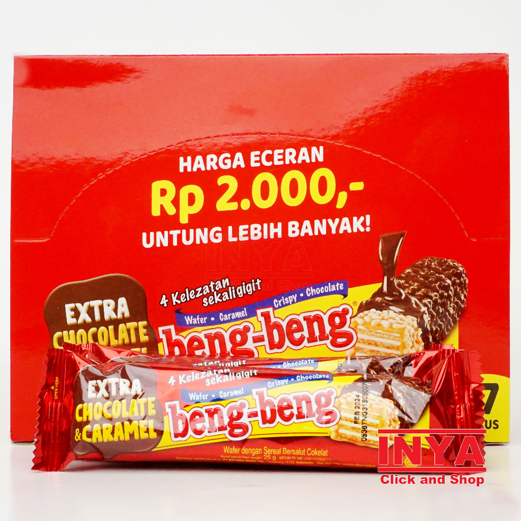 Jual Beng-Beng Extra Chocolate dan Caramel 17x25gr Box - Wafer | Shopee ...