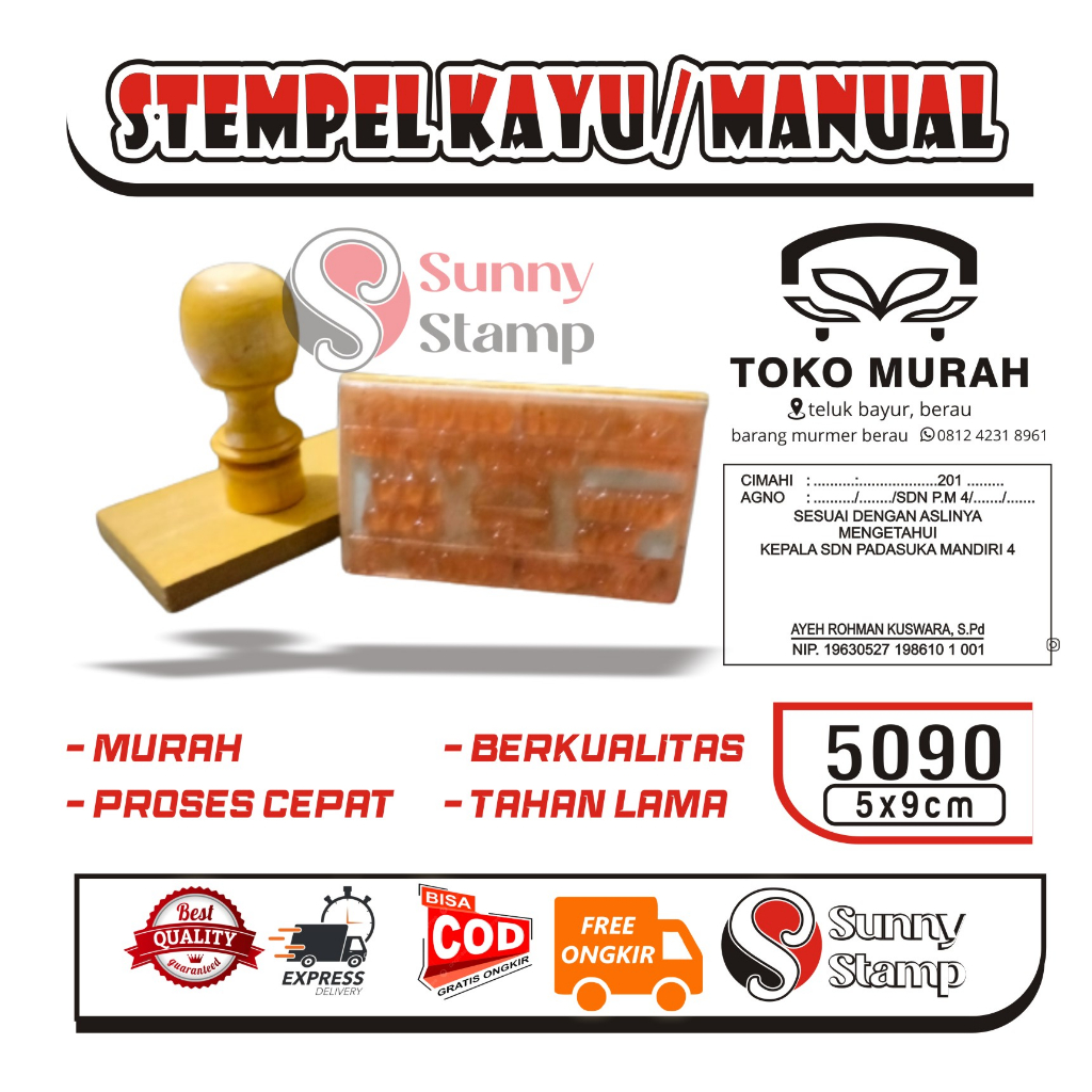 Jual Cetak Stempel Manual Runaflek Nylo Gagang Kayu | Shopee Indonesia