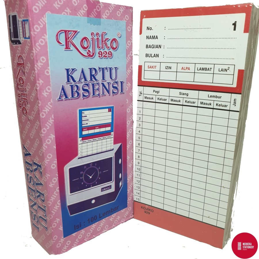 Jual KARTU ABSENSI KOJIKO 929 | Shopee Indonesia