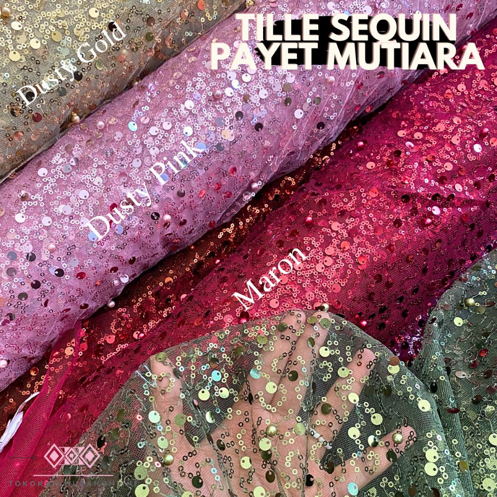 Jual Kain Full Sequin Seribu Payet (1000 Payette) & Mutiara Swarovski ...