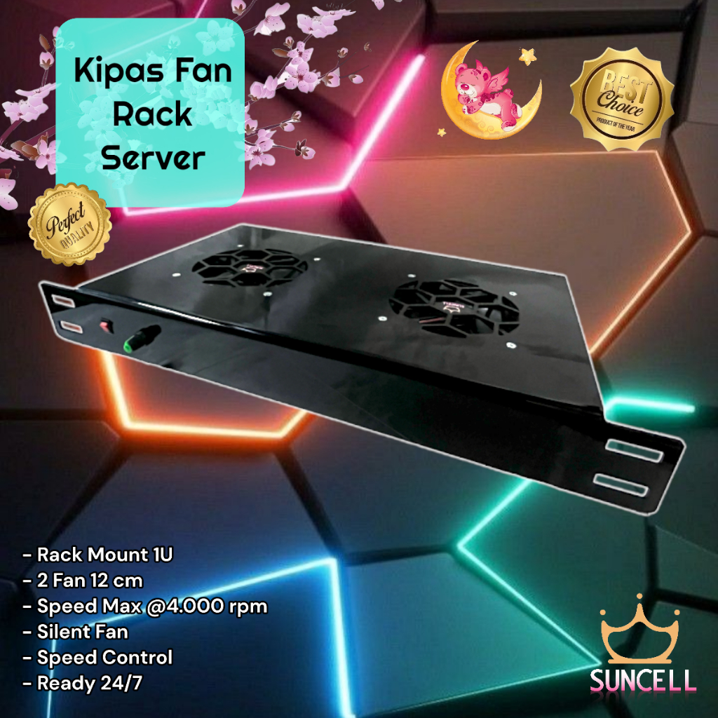 Jual Kipas Pendingin Rack Server 1U dengan 2 Fan 12 cm Silent fan siap ...