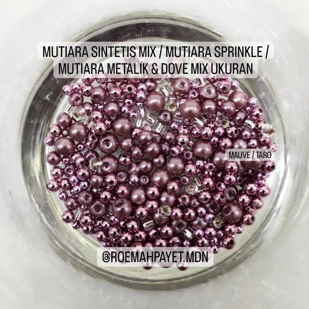 Jual ±50 GRAM / ±500 BUTIR MUTIARA SINTETIS MIX / MUTIARA KACA ...