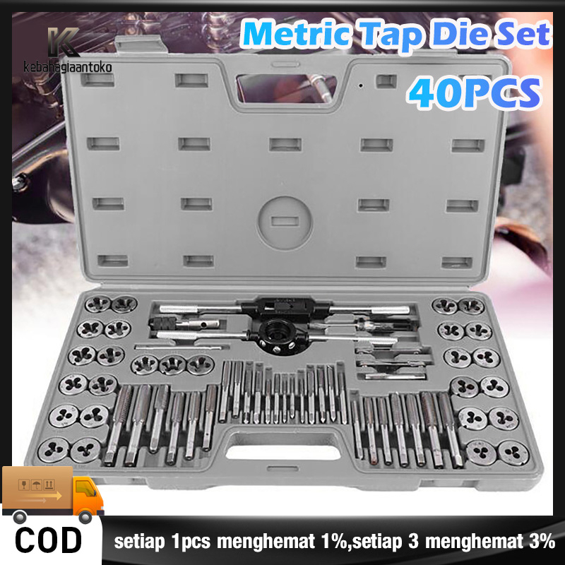 Jual Hand Tap Set Adjustable Hand tab Handtab Dies Set 40 Pcs Alat Snai ...