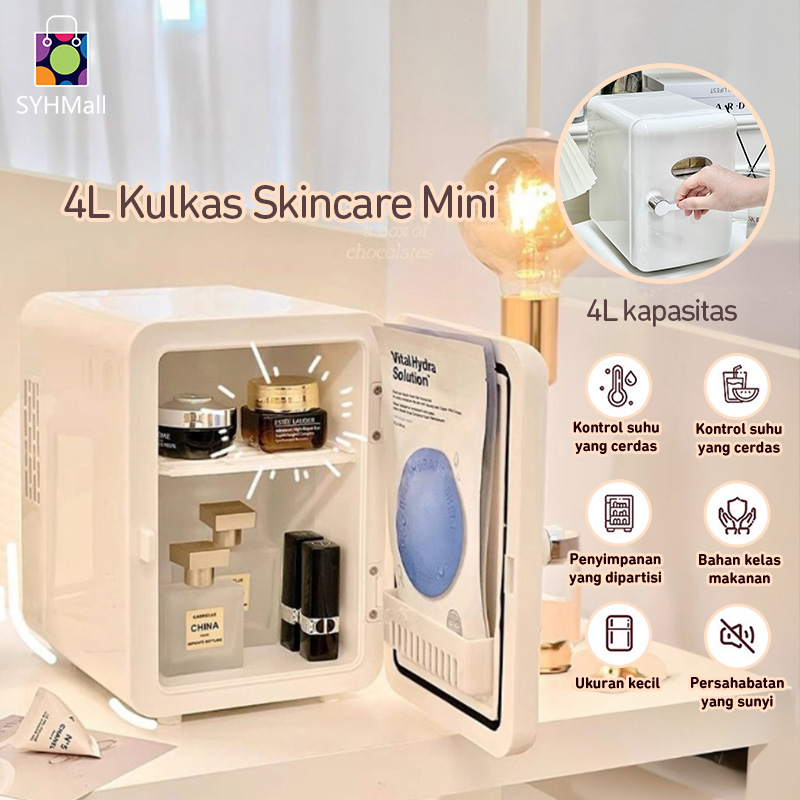 Jual SYH Mall 4L Kulkas Skincare Mini Fridge /Portable Cermin Skin Care ...