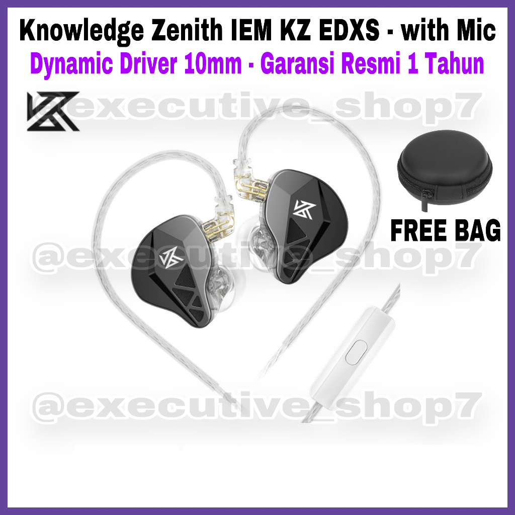Jual Knowledge Zenith IEM KZ EDXS - with Mic - Dynamic Driver 10mm ...