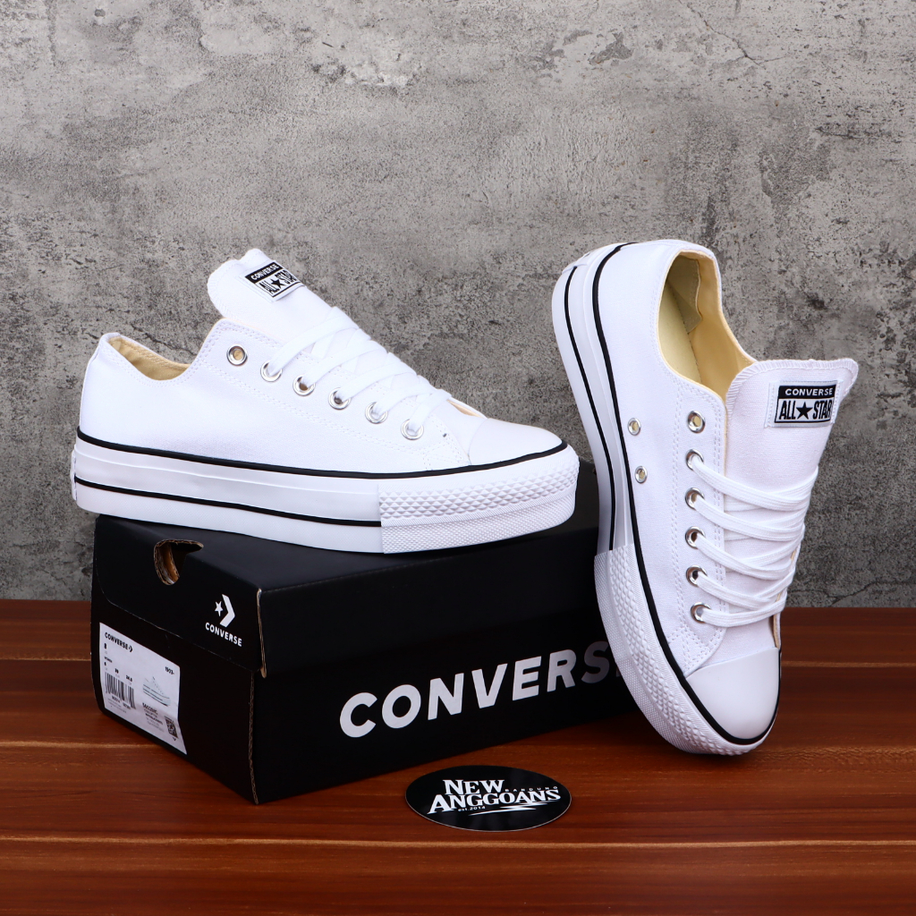 Jual SEPATU CONVERSE ALLSTAR LOW FULL WHITE UKURAN 36-44 SEPATU SEKOLAH ...
