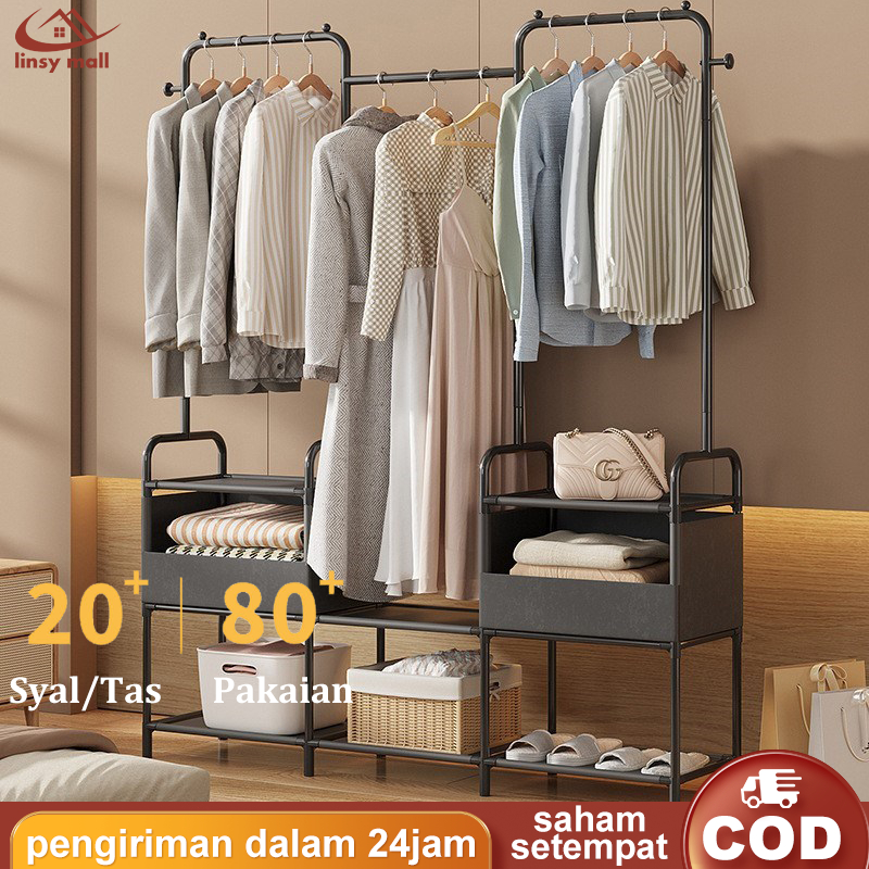 Jual Rak Gantungan Baju Stand Hanger Kotak Serbaguna Rak Baju Portable ...