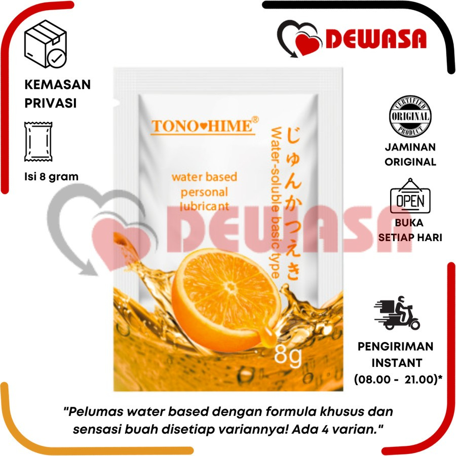 Jual TONO HIME Lubricant Orange - 8g (Fruity Edition / Pelumas Sachet ...