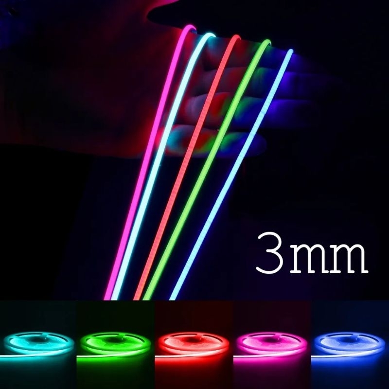 Jual LED strip COB 3v 12v lebar 3mm 480L/m ecer per 50cm | Shopee Indonesia
