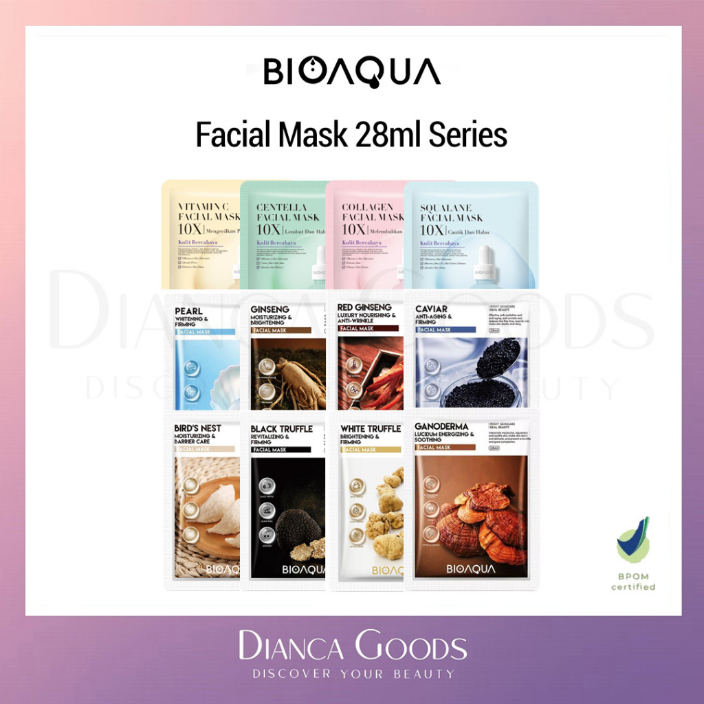 Jual BIOAQUA Facial Mask 28ml Series | Vit C / Centella / Collagen ...