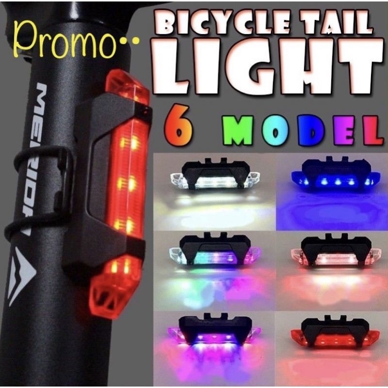 Jual Lampu Sepeda Kedip Warna Warni USB Charger Lampu LED Belakang ...