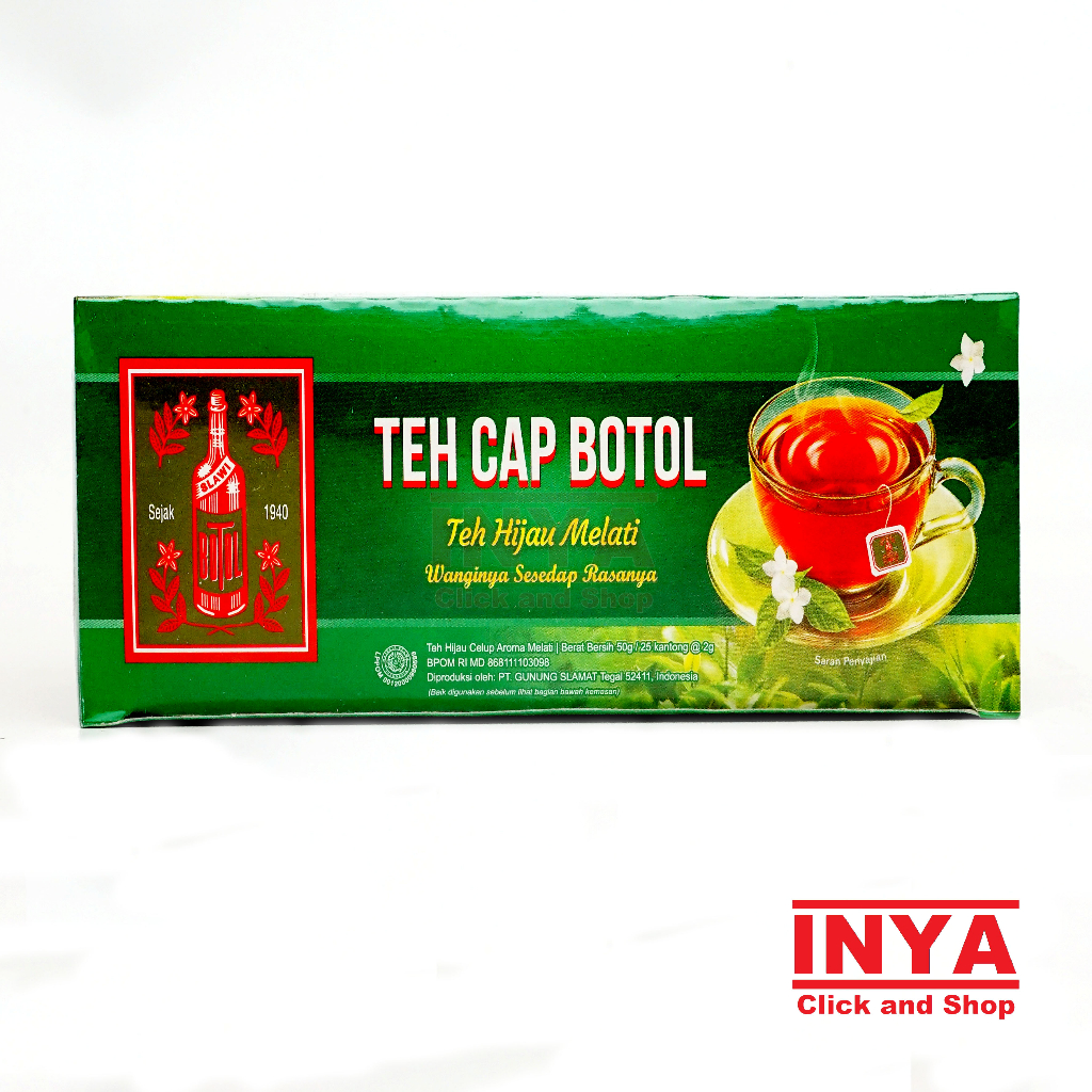 Jual Teh Cap Botol Teh Hijau Melati 25 TeaBags BOX - Teh Celup - Tea ...