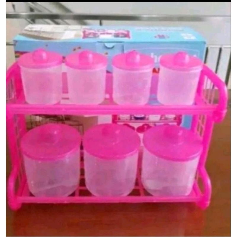 Jual KITCHEN SET DOREMI/ TEMPAT BUMBU DAPUR RAINBOW/ SATU SET TEMPAT ...