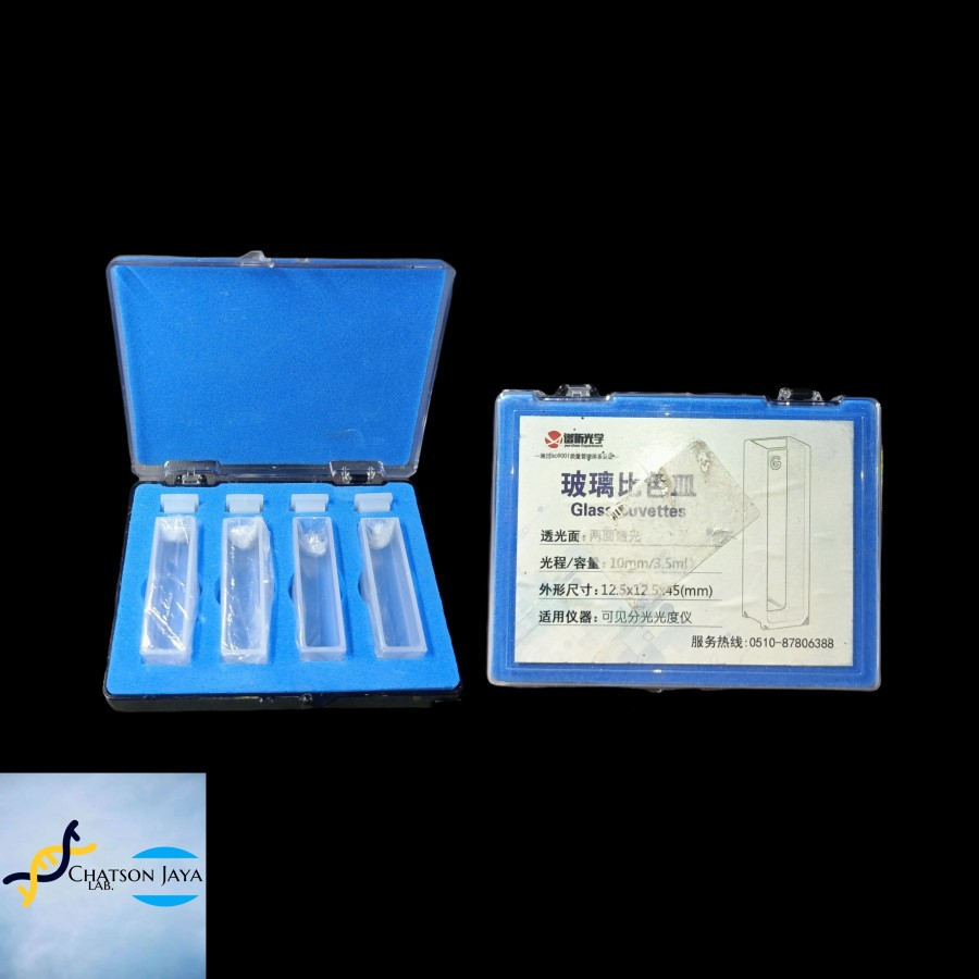 Jual KUVET GLASS Cuvette untuk Spektrofotometer 10 mm 3,5 ml | Shopee ...