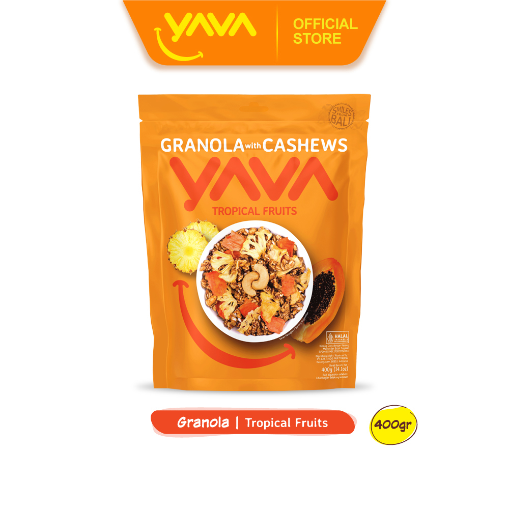 Jual YAVA Granola Tropical Fruits 400g | Shopee Indonesia
