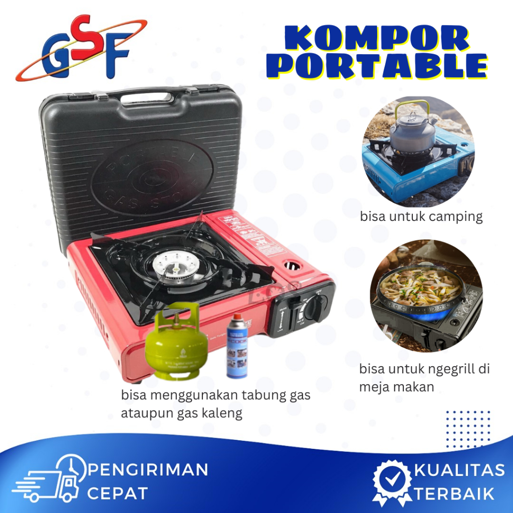 Jual Kompor Gas Portable 2 In 1/ Kompor Portable / Tungku Gas GSF | Shopee Indonesia