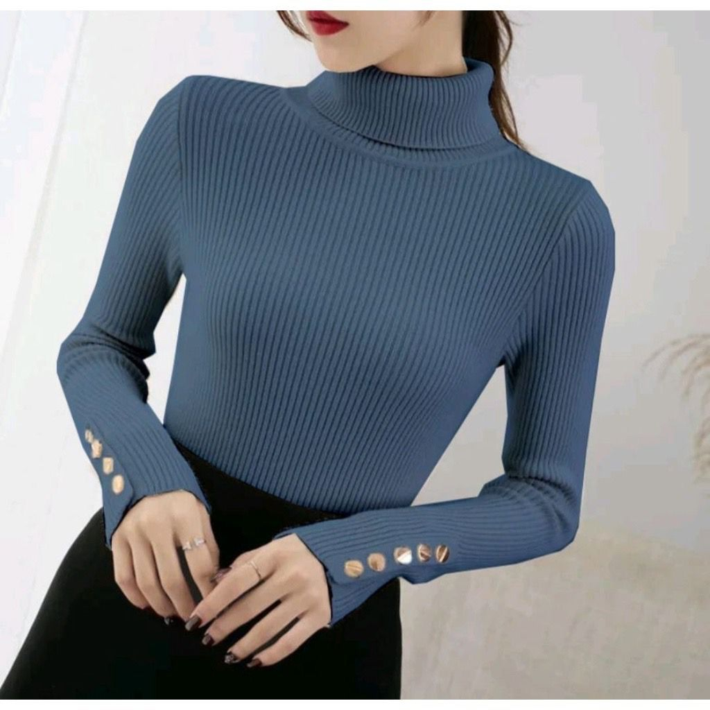 Jual BB 40- 90KG JUMBO Sweater Baju Dalaman Turtleneck Knit / Rajut ...