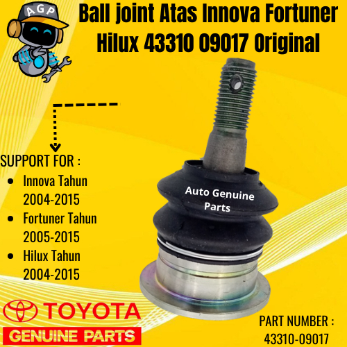 Jual Ball joint Atas Innova Fortuner Hilux 43310 09017 Original ...