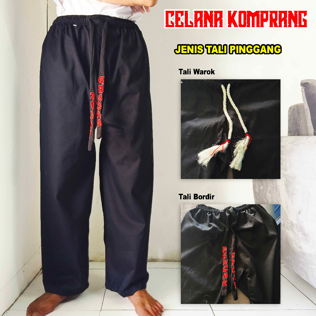 Jual CELANA SILAT KOMPRANG POLOS HITAM | Shopee Indonesia