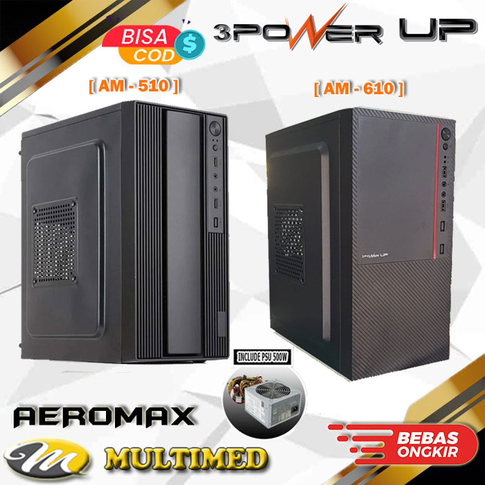 Jual Casing PC Komputer Micro ATX ITX Power UP Aeromax 510 / 610 New ...