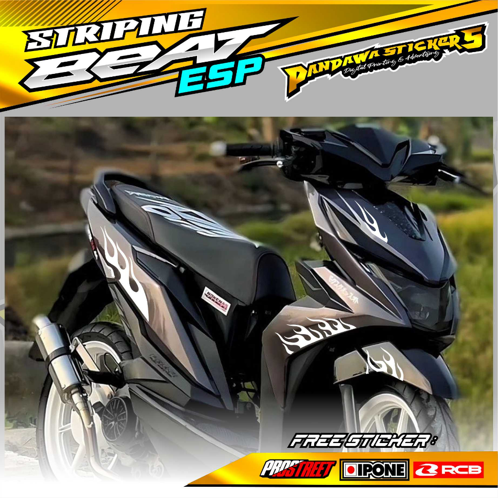 Jual STRIPING VARIASI LIST MOTOR HONDA BEAT ESP DESAIN API / STIKER ...