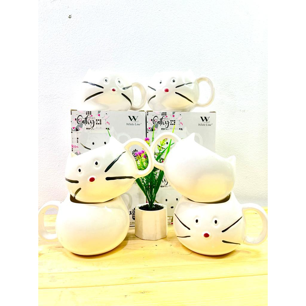 Jual Cangkir Keramik Cat / Set Ceramic Mug 300 ml / Gelas Unik kucing ...