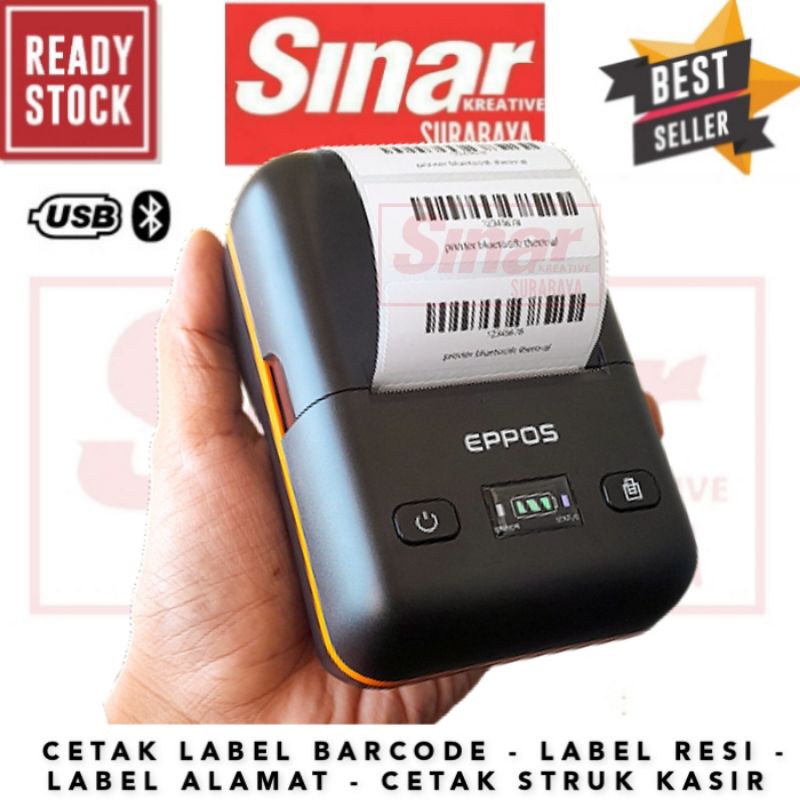 Jual PRINTER BLUETOOTH MINI LABEL 58MM THERMAL EP5858L - CETAK LABEL RESI BARCODE DAN STRUK ...