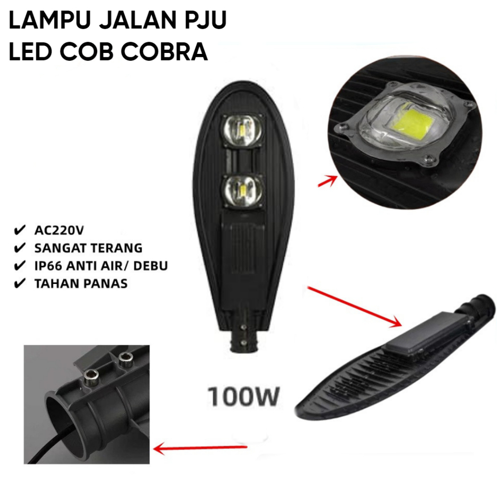 Jual Lampu Jalan Pju Cobra Led 50w 100w 150w Lampu Outdoor Shopee