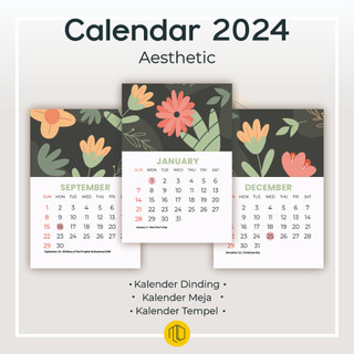 Jual Kalender Dinding Aesthetic 2024 / Kalender Meja Aesthetic 2024 ...