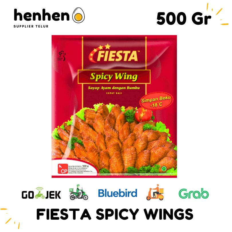 Jual FIESTA SPICY CHICKEN WINGS 500 GRAM FROZEN FOOD HEN-HEN | Shopee ...