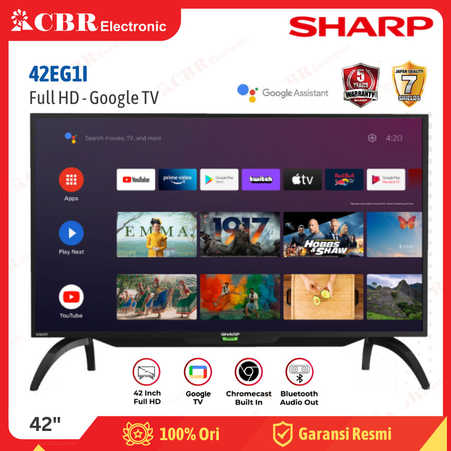 Jual TV SHARP 42 Inch LED 42EG1I (Full HD-Google TV) | Shopee Indonesia