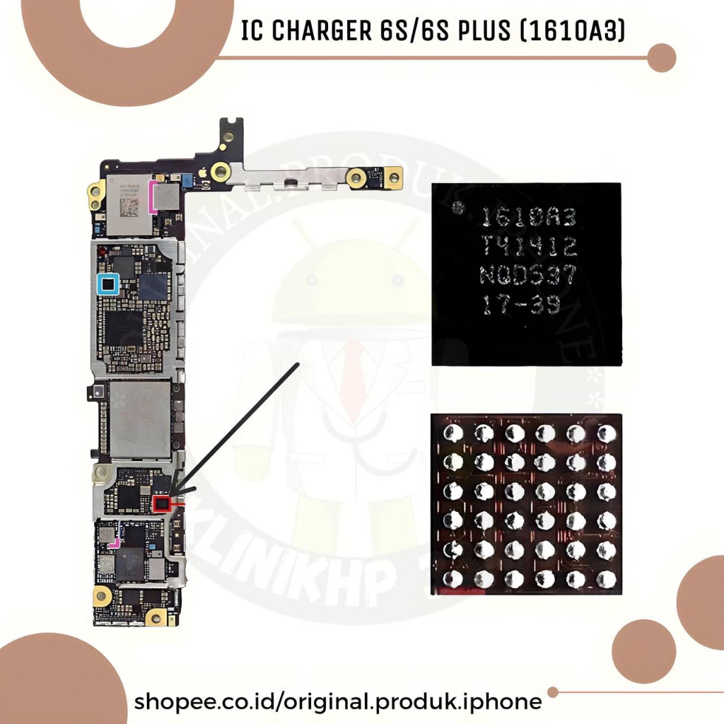 Jual IC CHARGER CAS CHARGING KODE (1610A3) 6S/6S PLUS NEW ORIGINAL | Shopee Indonesia