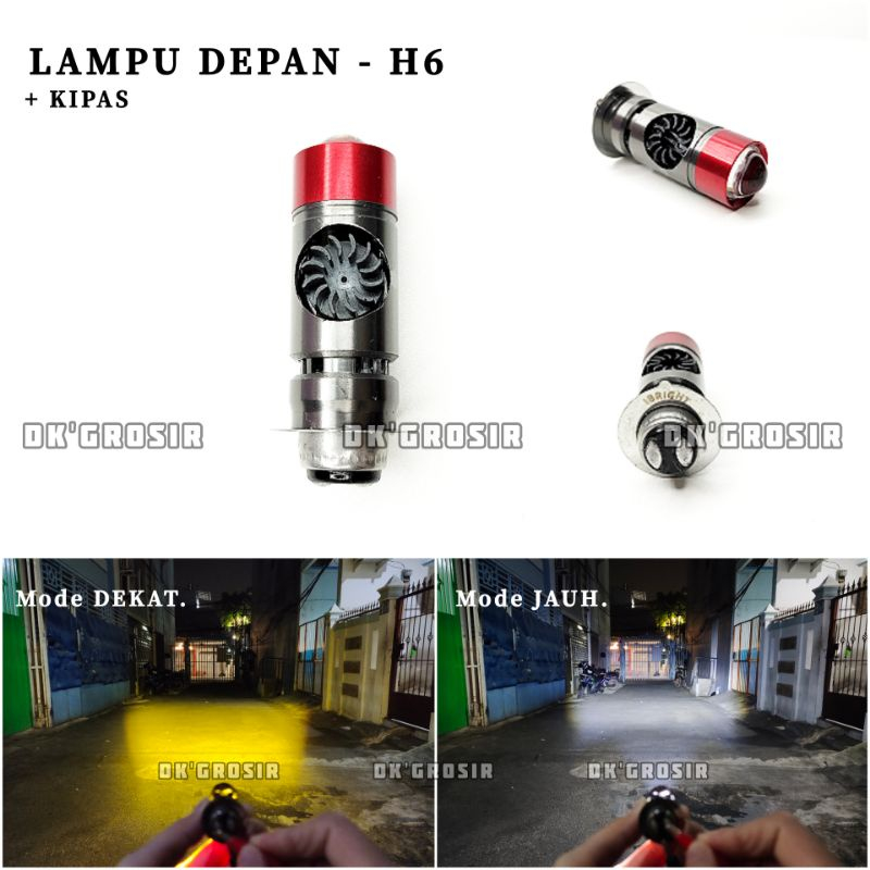 Jual IBRIGHT Lampu Depan H6 Kipas LED Lampu Utama tipe Laser Jauh Dekat High Low Putih Kuning ...