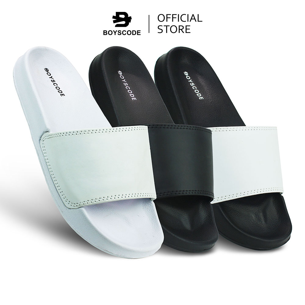 Jual BOYSCODE Sandal Selop Pria Wanita Polos / Sandal Slip On Polosan ...
