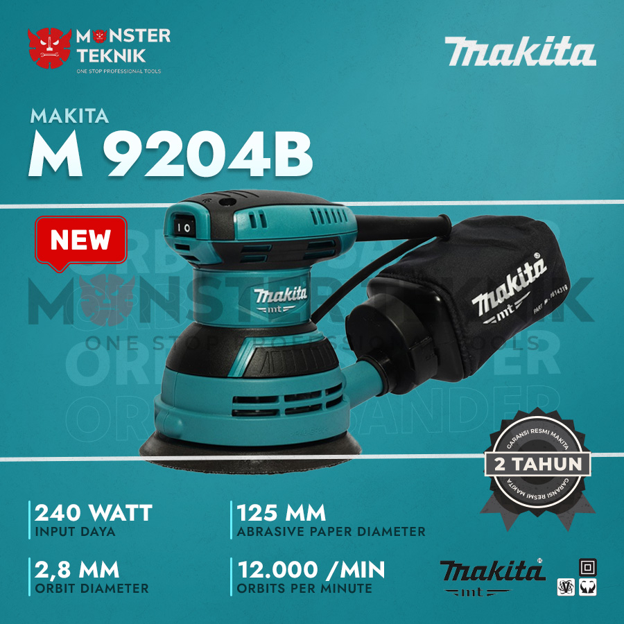 Jual Mesin Amplas 5" Makita M 9204B Kayu Orbital Sander Wood 240W ...