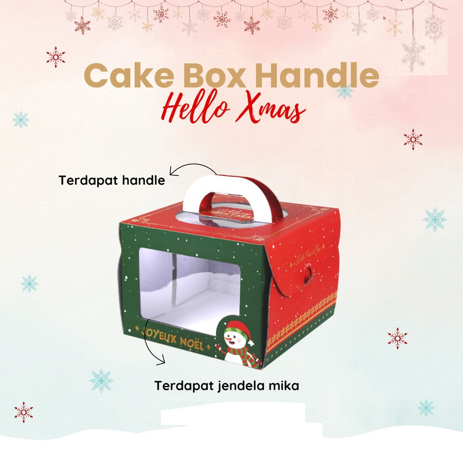 Jual Cake Box Handle Natal / Cake Box Handle Christmas / Cake Box ...