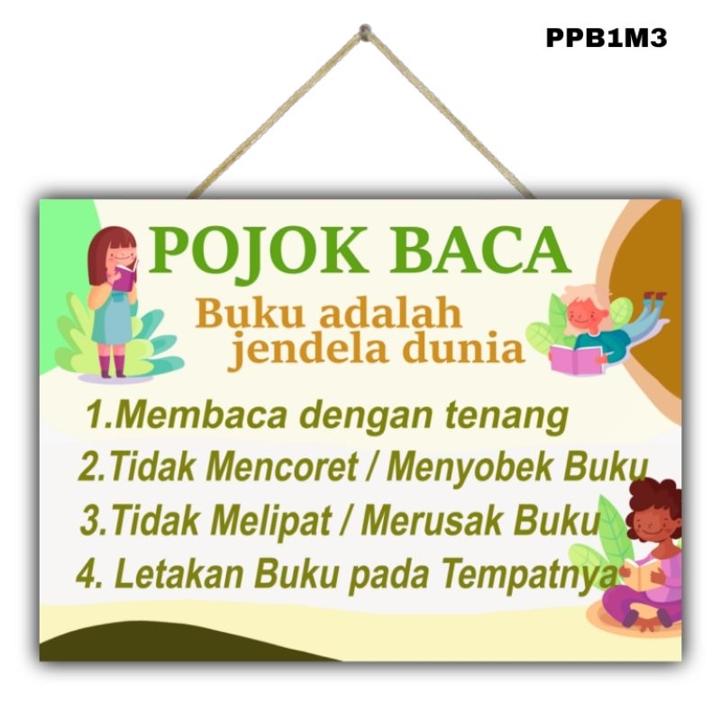 Jual COD ☑️ Hiasan dinding POJOK BACA poster kelas edukasi anak ...