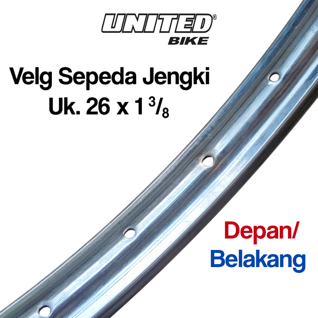 Jual Velg Rims Palek Sepeda 26 Jengki Depan Belakang Besi UNITED Chrome ...