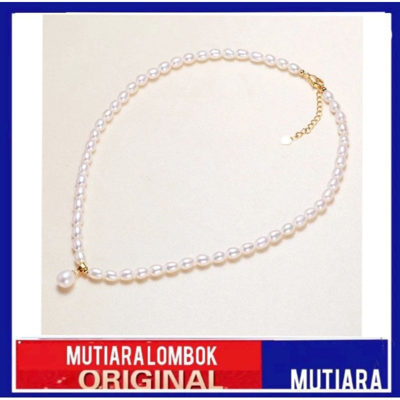 Jual kalung mutiara lombok air tawar asli pashion wanita model simpel ...
