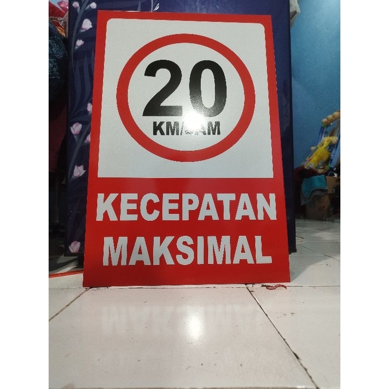 Jual PLAT RAMBU SIGN KECEPATAN MAKSIMAL 20KM. UKURAN 40×60CM | Shopee ...