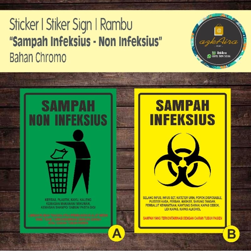 Jual Sticker Stiker Sign Rambu Sampah Infeksius - Non Infeksius ...