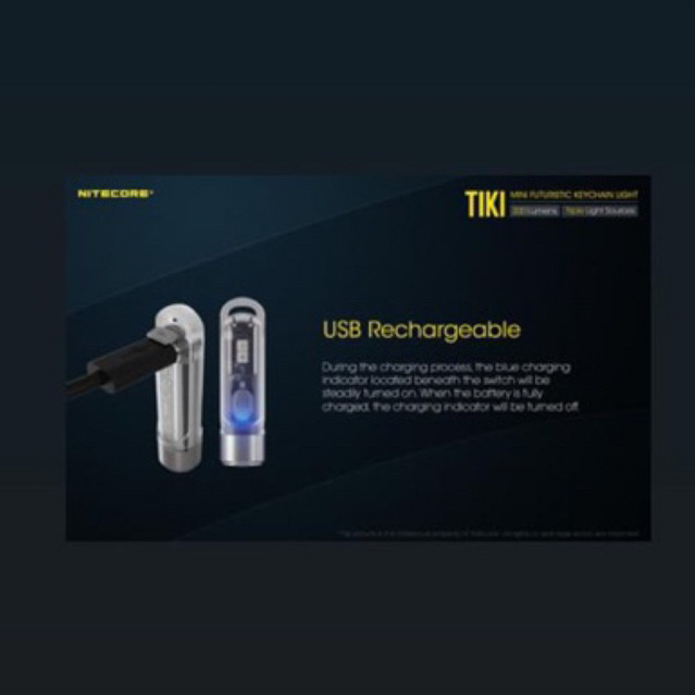 Jual Nitecore TIKI 300 Lumen USB Rechargeable Keychain Flashlight Type ...