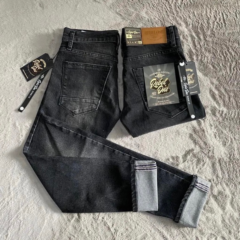 Jual Rebel One Celana Panjang Jeans pria Slimfit Celana Jeans Denim ...