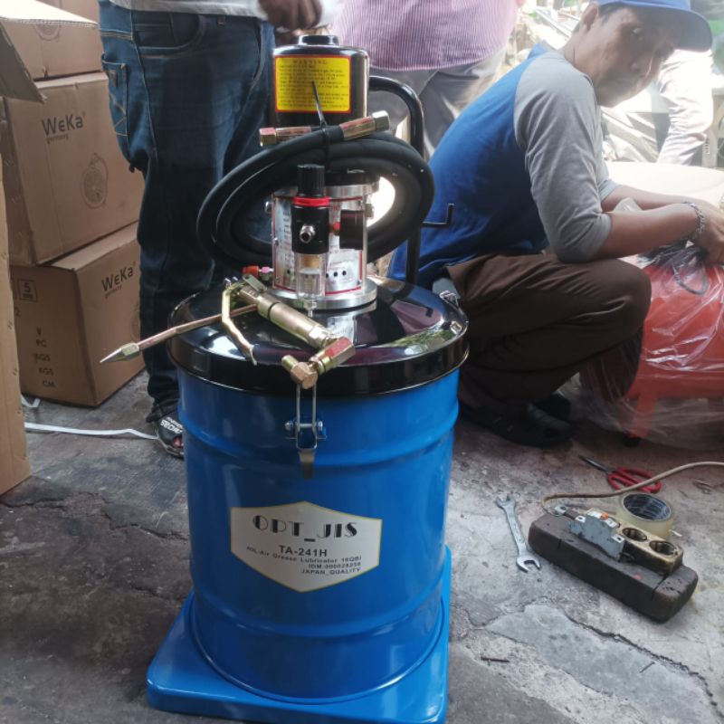 Jual pompa gemuk angin 40 liter / Air grease Pump lubricator OPT JIS | Shopee Indonesia