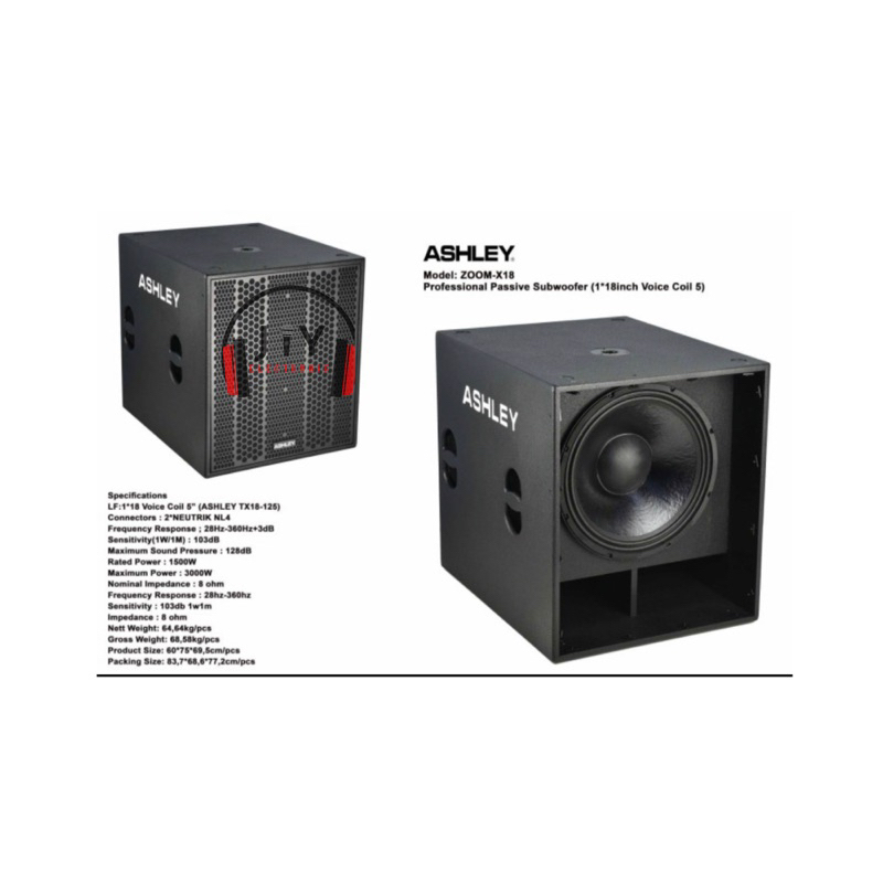 Jual Subwoofer Pasif Pasive Ashley 18 inch Zoom-X18 Zoom X18 Original ...